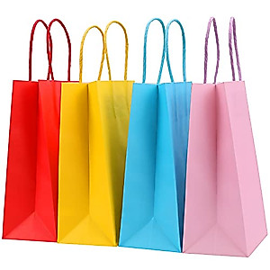 40 Pieces Kraft Paper Party Favor Bags, 10 Colors Small Gift Bags Bulk with Handles,Goodie Bags for Kids Party, Celebrations, Baby Shower, Birthday, Crafts and Party Supplies