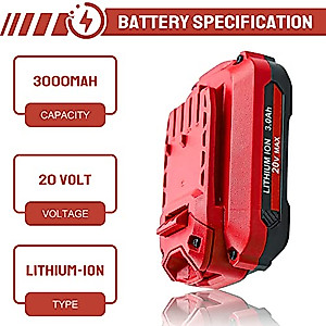 GERIT BATT Upgraded 3.0Ah 20 Volt Replacement for CMCB202 Battery Compatible with Craftsman 20V Battery V20 Lithium CMCB202-2 CMCB201 CMCB204 CMCB204-2 Cordless Power Tools Battery