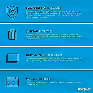 Quicksilver by Mercury Marine 879884T Cartridge Type Fuel Filter Assembly for Mercury and Mariner Outboards