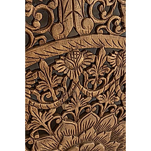 Queen Wood Carved Mandala Headbaord