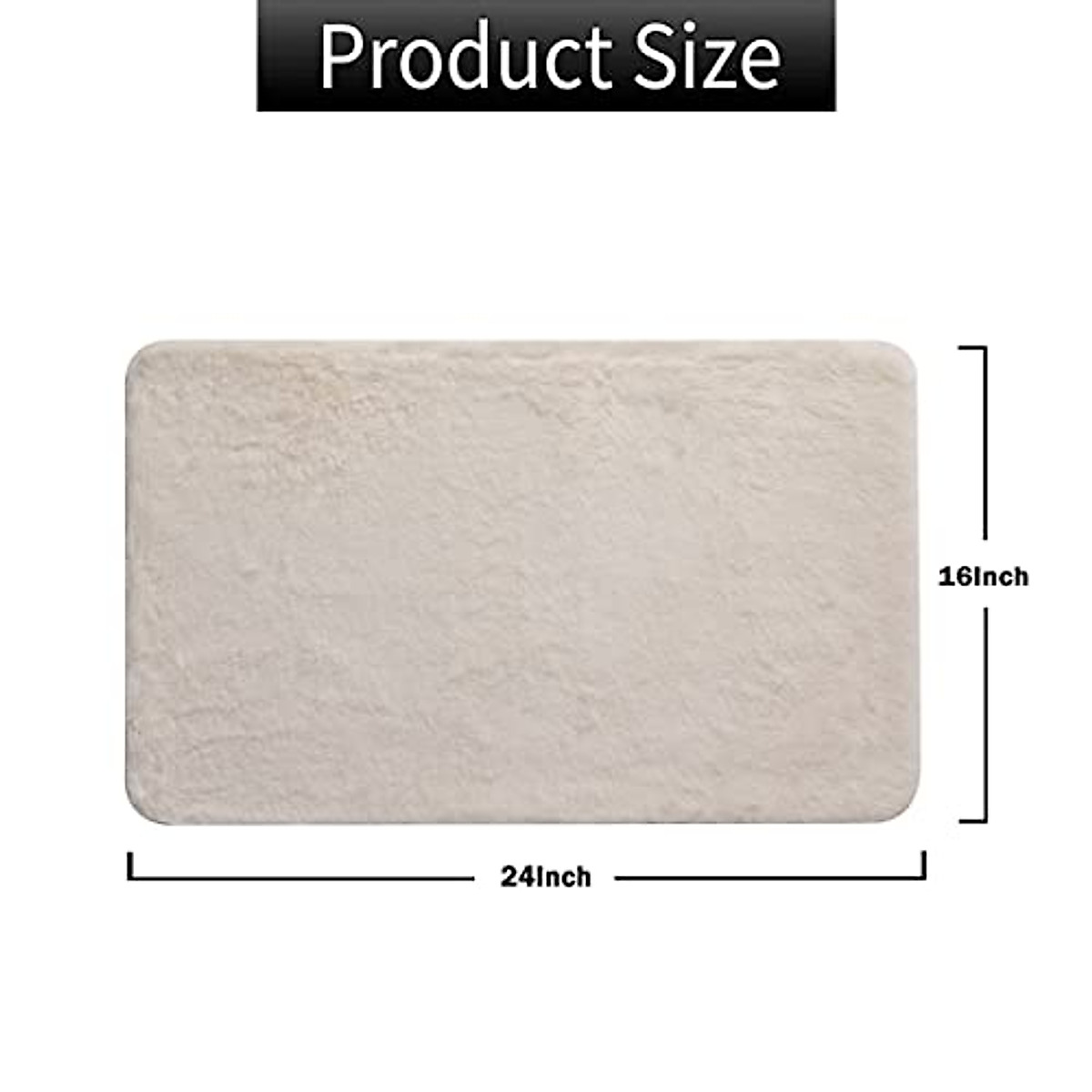 FANXINEY Fluffy Area Rugs Bathroom Soft Shaggy Fuzzy Mat Living Room Rabbit Fur Rug Carpet,16''x24''Machine Washable Non-Slip for Kitchen Bedroom Shower Kids Room 40X60cm/White