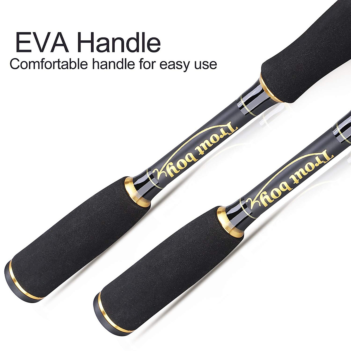 Sougayilang Fishing Rods - IM6 Graphite Blanks Casting & Spinning Rods, 2-Piece Rods with Extra Tip Section,Power Transition System, EVA Handle(Cast 6ft)