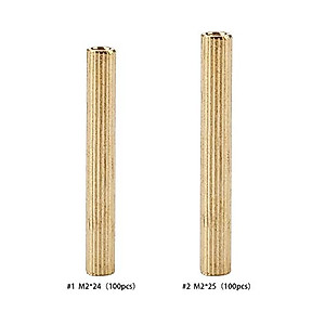 100Pcs Male Hex Brass PCB Motherboard Spacer Standoff, Computer Case M2 Single Head Male Brass Standoff Fastener Accessory for Computer Main Board(M2*25)