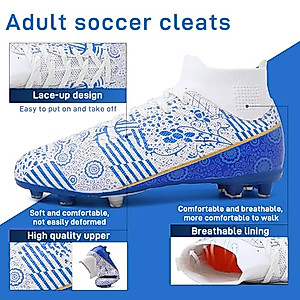 Soccer Cleats Mens Women Football Shoes Tacos de Futbol para Hombre Outdoor Tacos de Futbol High Top Cleats Turf Soccer Shoes Men Futsal Shoes Zapatos Futbol Hombre Professional Spikes AG/FG