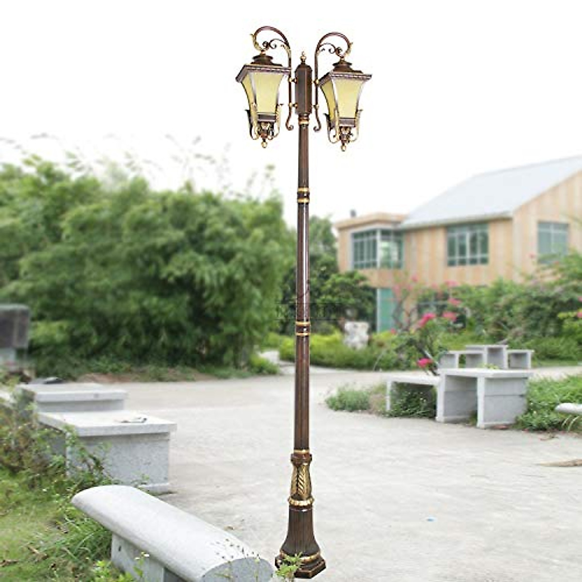 MRFX Modern Chinese-Style Aluminum Alloy Double-Headed Garden Lights, Residential Park Street Lighting Home Garden Decoration Lights, Waterproof IP65