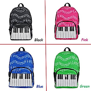 Piano Keys Music Note Backpacks,Waterproof Oxford Cloth Backpack,Outdoor/Travel Backpack for Women & Men,Shoulder Casual Travel Daypack Hiking Camping(Keyboard black)