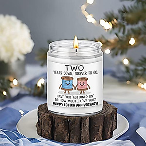 LEADO Scented Candles - 2 Year Anniversary, Funny Gifts for Her, Him, Husband, Wife - 2nd Wedding Anniversary, 2nd Anniversary Candle for Women, Men, Boyfriend, Girlfriend - Anniversary Present