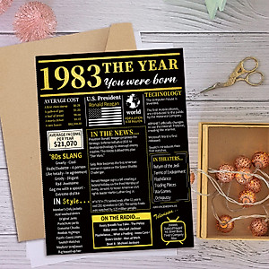 KDVOG 40th Birthday Card Gifts for Women Men, Jumbo 40 Year Old Birthday Gift for Wife Husband, 40th Birthday Card for Him Her, Funny 30 Year Old Birthday Gifts Idea for Friends, Back In 1983