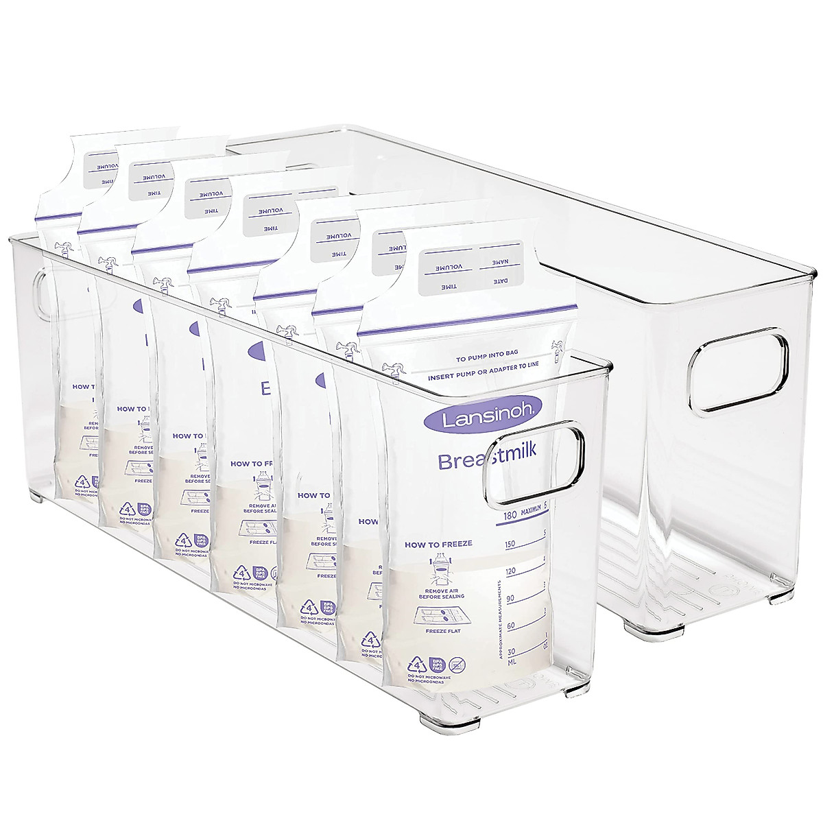 bHome & Co Clear Plastic Storage Bins - Pantry Organization and Storage Containers Stackable Storage Bins Acrylic Bins for Organizing Cabinet Shelves Kitchen Organization Fridge Freezer Organizer Bins