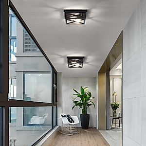 DIKAIDA 2Pack Vintage Farmhouse Flush Mount Ceiling Light Fixtures, 2-Light Hallway Kitchen Ceiling Light, Industrial Farmhouse Light Fixtures Ceiling Mount for Bedroom