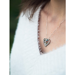 GLAMCARAT Personalized mothers necklace with birthstones names sterling silver jewelry for women customized engraved necklace (4 stones & names)