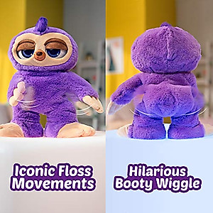 Pets Alive Fifi the Flossing Sloth Purple - 11" Interactive Animal Dancing Robotic Plush Toy with 3 Songs, Floss Dance, Adorable Gift, Party Plush Toy Kids Ages 3+