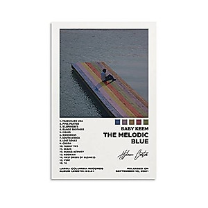 Baby Keem The Melodic Blue Album Cover Poster for Aesthetic Room Decor Merch Art Wall Print Wallpaper for Bedroom for Teen Girls Boys 12x18inch(30x45cm)