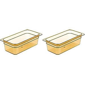 Carlisle FoodService Products 3086113 StorPlus High Heat Food Pan, 4" Deep, Third Size, Amber (Pack of 2)
