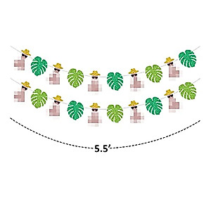 Rose Gold Tropical Bachelorette Party Banner Tropical Palm Leaves Banner for Beach Bachelorette Party Hawaiian Luau Summer Tropical Bach Party Decorations