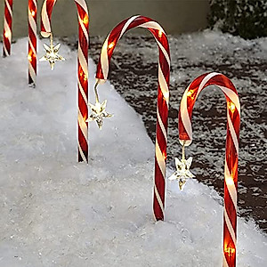 Christmas Candy Cane Lights,8Pcs Solar Christmas Candy Cane Light， Christmas Decoration， for Home Garden Passage Pathway Courtyard Lawn Decoration Light