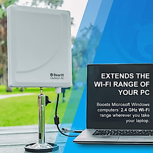 Bearifi BearExtender Outdoor AC 802.11ac Dual Band 2.4/5 GHz High Power USB Wi-Fi Extender Antenna PCs
