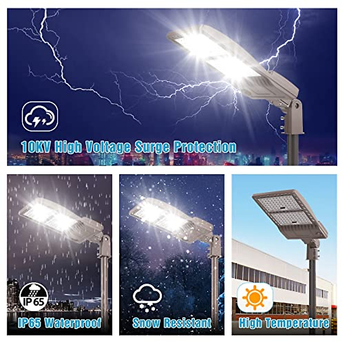 BBESTLED 320W LED Parking Lot Light Commercial Slip Fitter Mount,LED Sport Court Lights Outdoor, UL DLC Listed 44800LM IP65 5000K Commercial Area Street Pole Lighting 100-277VAC Input Brown