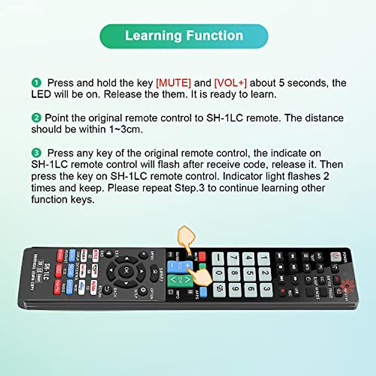 Gvirtue Universal Remote Control Replacement for Sharp-Smart-TV-Remote All Sharp AQUOS LED LCD HDTV 3D 4K UHD Smart TV with Backlit, Netflix, You Tube, Amazon, Sling, Vudu, Google Play Button