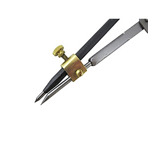 Taytools 469485 6” Firm Joint Dividers, Compass, Pencil Attachment, Carbide Scriber, Locking Mechanism, Hardened Points