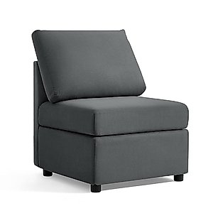 LINSY HOME Modular Sectional Sofa with Storage, Washable Sectional Couch, Covers Changeable, Single Couch Modular Chair to Extend Your Sofa, Dark Grey