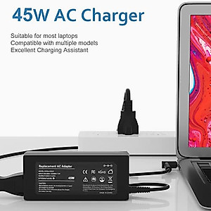 45W Laptop Charger for HP 14 15 inch Laptop 14-dq0030nr 14-dq0070nr 14-dq0060nr 15-f211wm 15-f233wm 15-f278nr 15-r052nr Series 741727-001 19.5V 2.31A Replacement AC Adapter Notebook Power Supply Cord