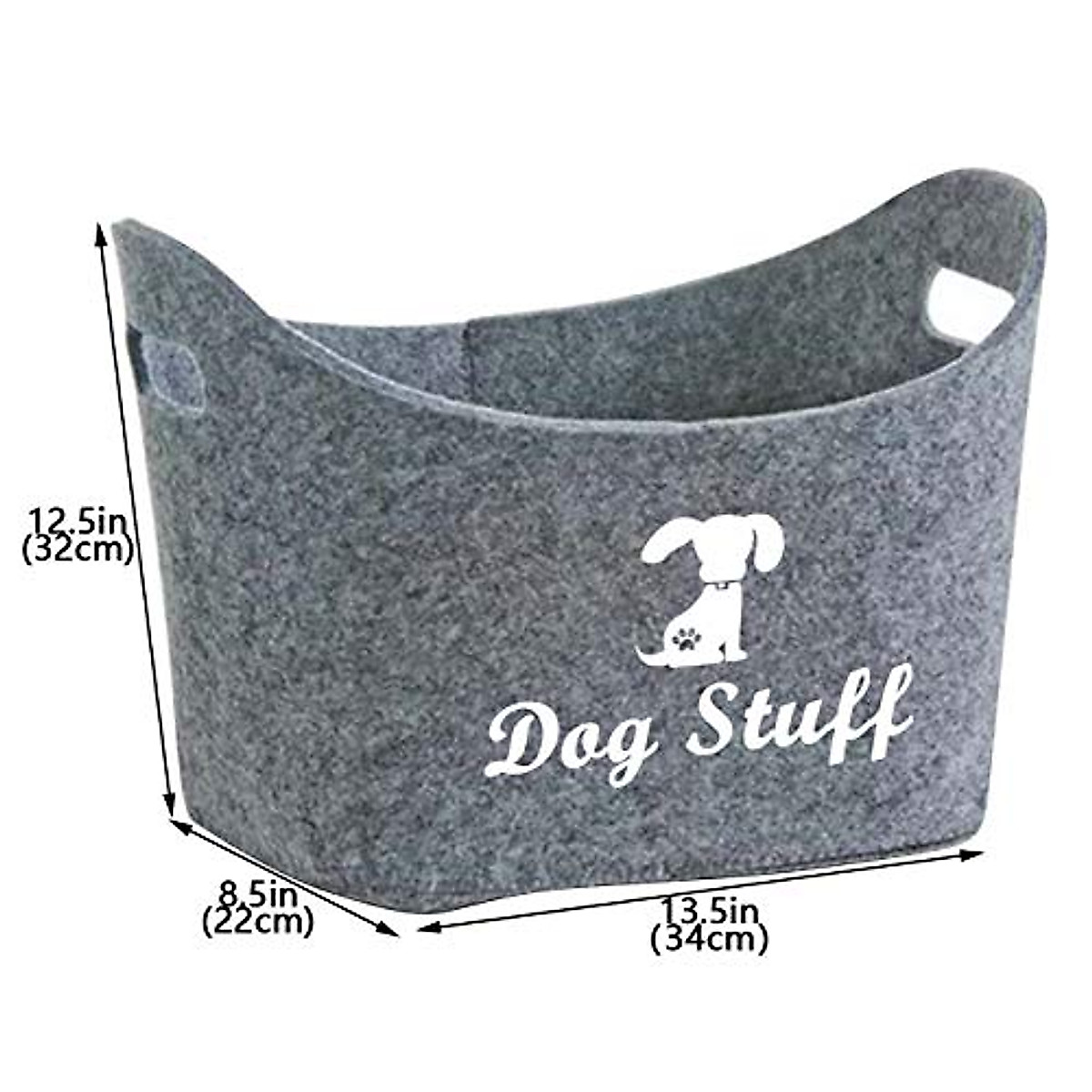 Geyecete Soft felt Pet Toy Bin Dog Toys Storage Bins - with Handles, Pet supplies storage Basket/Bin Kids Toy Chest Storage Trunk (Grey)