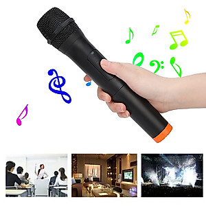 Microphone, VHF Handheld Cordless Dynamic Mic System with USB Receiver for Karaoke Wedding Party Singing Classroom