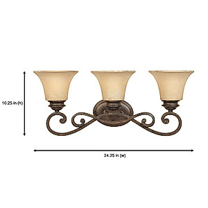 Designers Fountain 81803-FSN Mendocino 3 Bathroom Vanity Light Fixture, 7.75