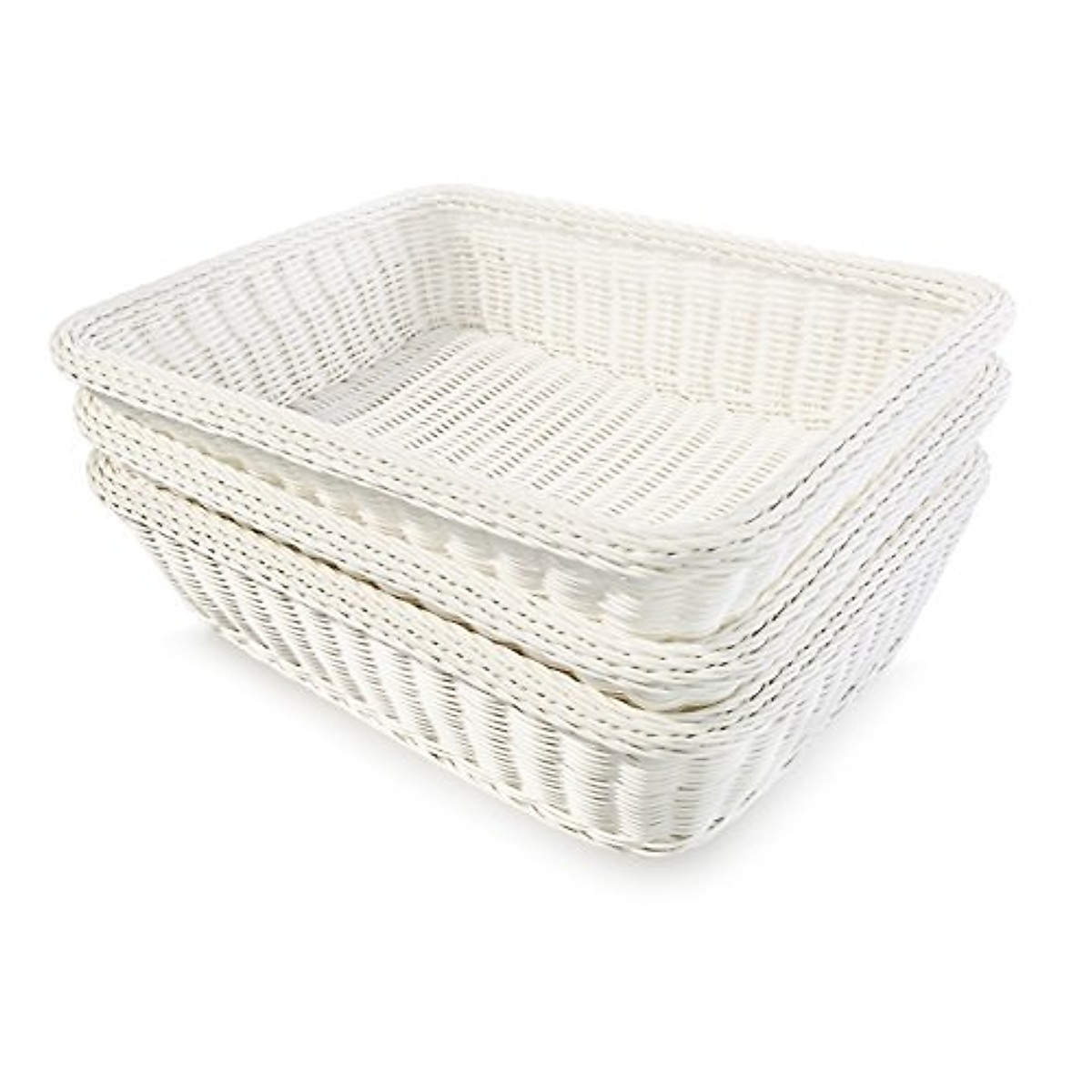 Colorbasket Rectangular Thick Trim Storage Basket, White