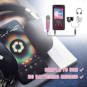 DELADOLA Mini Microphone,Portable Vocal Tiny Microphone, Asmr Microphone,Phone Microphone, Mini Karaoke Microphone for Voice Recording Chatting and Singing On iPhone,Android,Laptop Notebook (Pink)