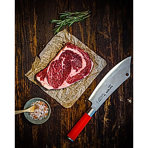 F. DICK – Red Spirit Chef Knife Ajax - Kitchen knife with 7.9" blade & 56 HRC - Ideal for meat & poultry - Stainless steel - Antique blade shape - Ultra sharp - Ergonomic handle - Made in Germany