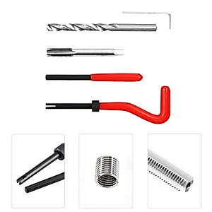 Highking Tool Thread Repair Kit, M10 x 1.0mm Thread Repair Insert Kit Compatible Hand Tool Set for Auto Repairing (M10X1.0)