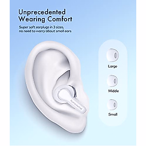 True Wireless Earbuds Noise Cancelling FUNSOUND Bluetooth 5.3 Headphones with 4 Mics, 60Hrs Playtime IPX7 Waterproof Bluetooth Earbuds Stereo in Ear Headphones for Sports Running Workout Gaming, White