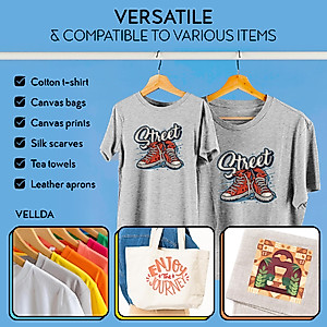 VELLDA DTF Transfer Film for Sublimation Dark Shirts - 30 Sheets of A4 DTF Transfer Paper for Dark Fabric - Printable Heat Transfer Paper for T Shirts - Iron on Transfer Paper for Inkjet Printers