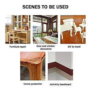 ZERNBER Wood Grain Repair Tape, 2.4 inch X 32ft Self Adhesive Wood Colored Tape for Tables, Chairs, Baseboards, Doors, Windows, Floors, Handicraft DIY.