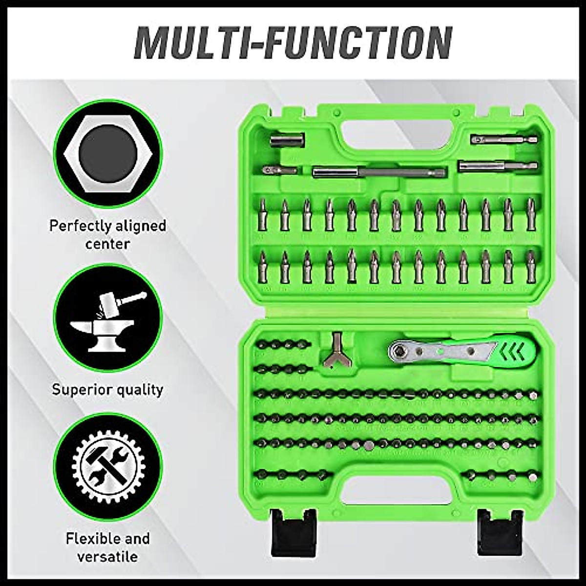SWANLAKE 112PCS Security Bit Set Screwdriver Bit Set With Ratchet Wrench,Cr-V Steel
