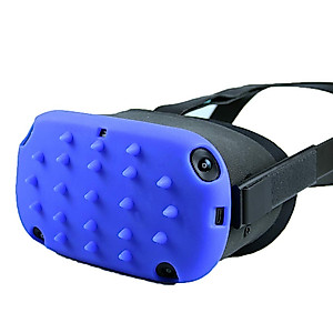 MASiKEN Silicone Mask Cover & Face Cushion for Oculus Quest, Head Cover Protection Skin Cap, Face Pad Replacement Accessories Shock-Resistant Sweatproof Lightproof (Blue)