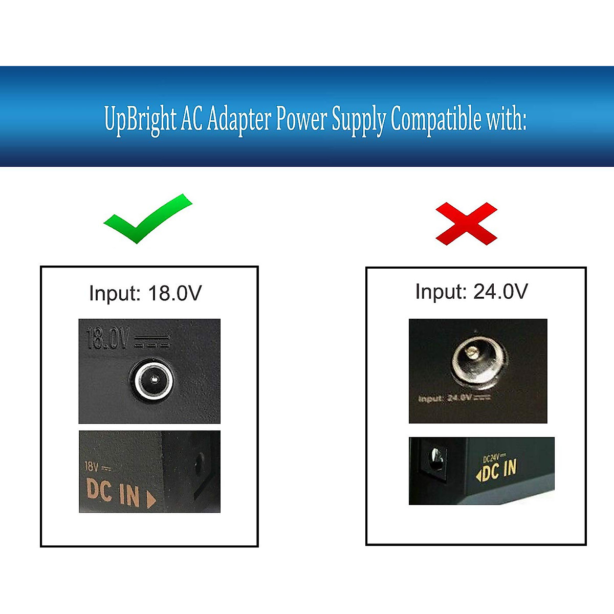 UpBright 18V AC/DC Adapter Compatible with Klipsch R-4B R4B RSB-6 RSB6 RSB-8 RSB8 Reference Bluetooth Wireless Soundbar DYS650-180280W-1 DYS650-180280-16406 DYS 2.8A Power Supply (NOT for Subwoofer)