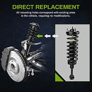 AUTOSAVER88 Front Complete Struts Compatible with 2004-2008 Ford F150, 2006-2008 Lincoln Mark Lt 4WD Shock Absorber Coil Spring Assembly
