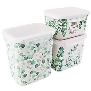 DAPOTO Food Storage Containers Set - 3 Pcs Container with Airtight Lids,Dishwasher Safe and Freezer Friendly,2.9,2.2,1.4 QT