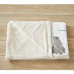 Cute Bear Fleece Throw Blanket for Kids Boys Girls Wild Animals Plush Blanket 40"x50" Rustic Cabin Country Sherpa Blanket Decor Nature Wildlife Bear Fuzzy Blanket