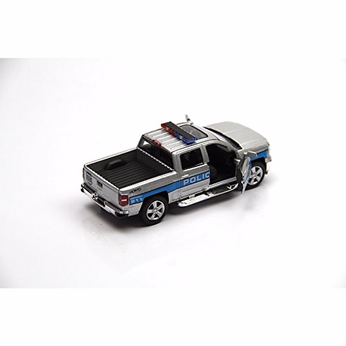 KiNSMART 2014 Chevrolet Silverado 1:46 Scale 5 Inch Police & Firefighter Pick-up Truck (2 Set)