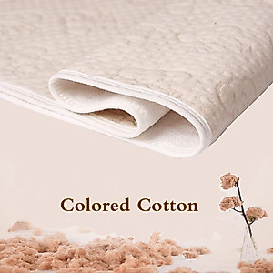 Natural Colored Cotton Waterproof Sheet,Baby Crib Pee Pads Or Incontinence Bed Pad Pack N Play Mattress Protector for Child Adults and Pet (M)