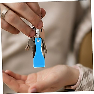 LALAFINA 10pcs Scratch-Offs Film Scraper Tool Thumb Keyring Scratcher Scraper for Label Plastic Scratch Off Tool Keychain Scratcher Keyring Scraper Tool Card Scraper Tool Abs Blue