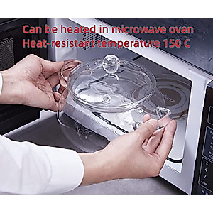 Kityemo 2.8L/95Oz Glass Pans Clear Glass Pots for Cooking with Lids Saucepan with Cover Simmer Pot Heat-Resistant Glass Stovetop Pot And Pan Stockpots for Noodles, Soup, Cereals, Fruits