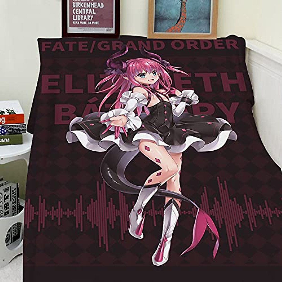 Mxdfafa Household Soft Cartoon Anime Fate FGO Game Elizabeth Bathory Printed Plush Flannel Fleece Throw Blanket