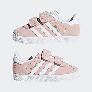adidas Originals Unisex-Baby Gazelle Running Shoe, Icey Pink/White/White, 7Toddler