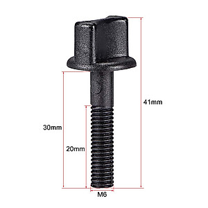 uxcell M6 x 20mm Thumb Screw Bolt 30mm Rod Hand Driven Spade Nylon Plastic Screws Metric Partial Thread for RC Model Aircraft 10 Pcs