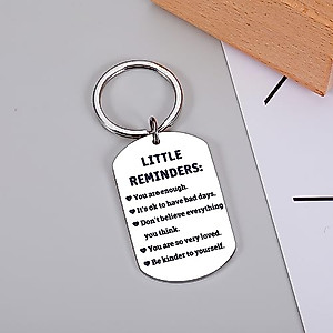 Little Reminders Keychain, Mental Health Gift, You are Enough Keyring, Uplifting Gifts for Women,Inspirational Gift for Daughter Mom, Reminder Gift for Friend, Birthday Graduation Gifts for Him Her
